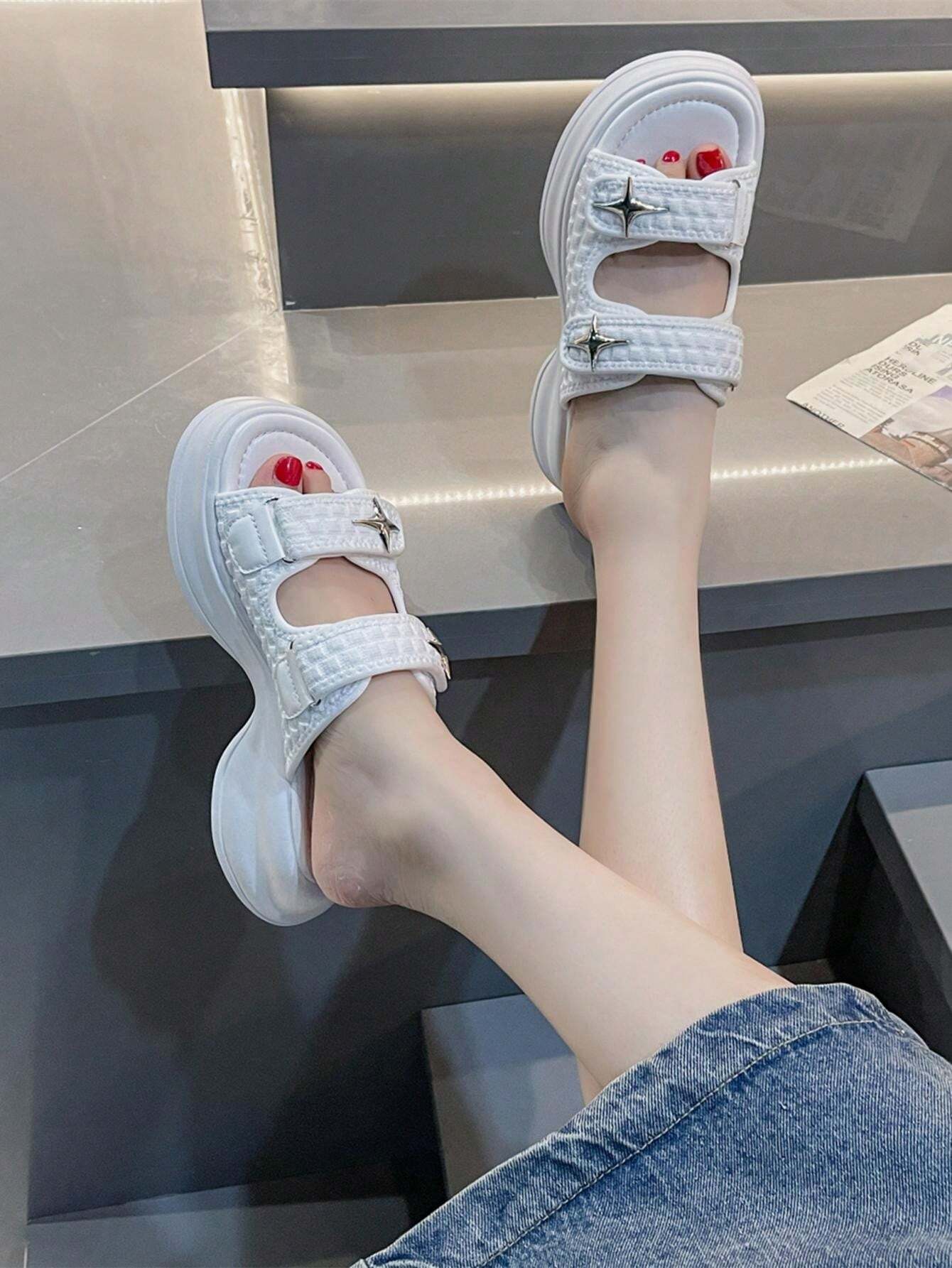 Women's Elevated Wedge Thong Sandals With Thick Platforms And High ...