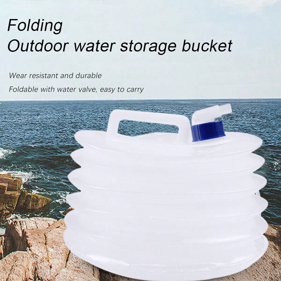 1pc Outdoor Folding Water Bag With Faucet, Portable Water Bucket In Car, And Large Capacity ...
