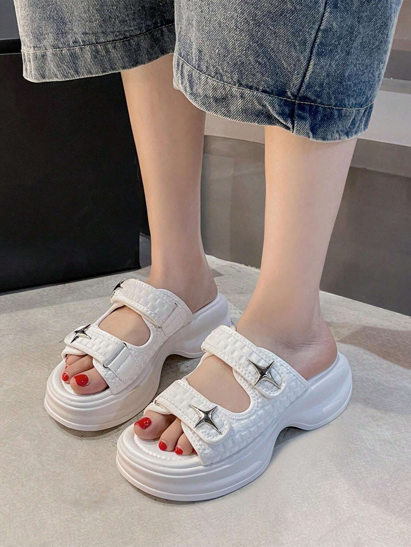 Women's Elevated Wedge Thong Sandals With Thick Platforms And High ...