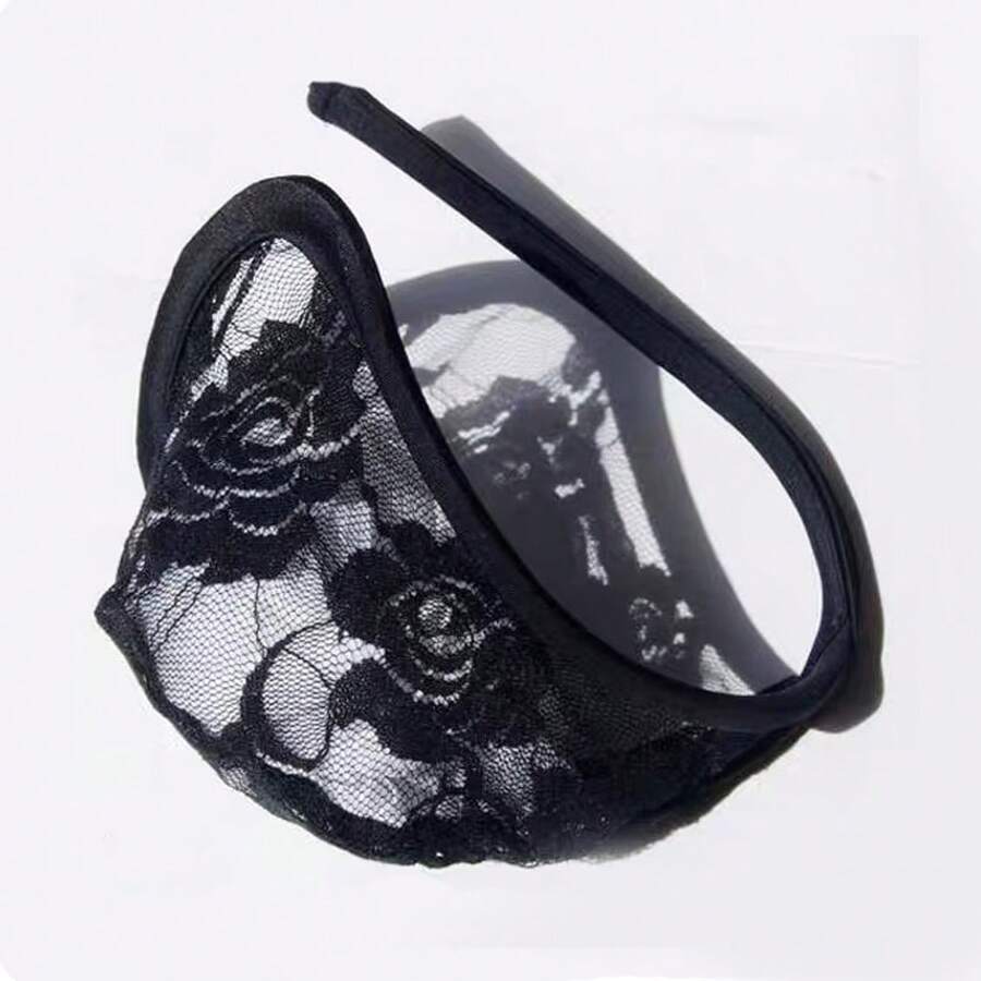 1pc Men Sexy Lace T-Back Underwear C-String Thong Invisible D-String ...