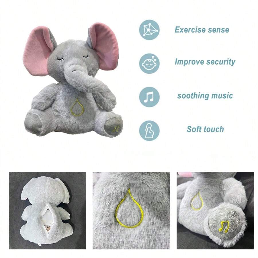 1pc, Breathing Teddy Bear Plush Toy, Cartoon Breathing Elephant To ...