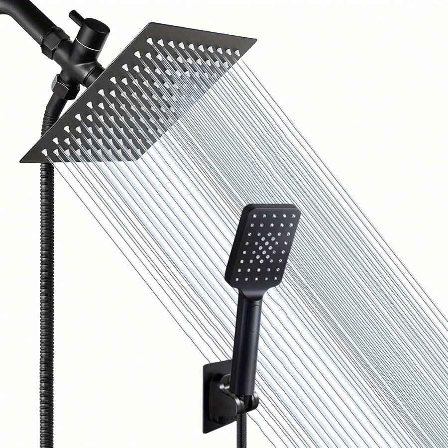 Shower Head Combo, 8 Inch High Pressure Rainfall Shower Head, 3 ...