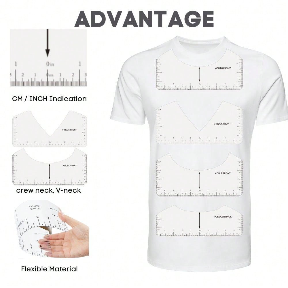 8pcs Tshirt Ruler Guide For Vinyl Alignment, T Shirt Rulers To Center ...