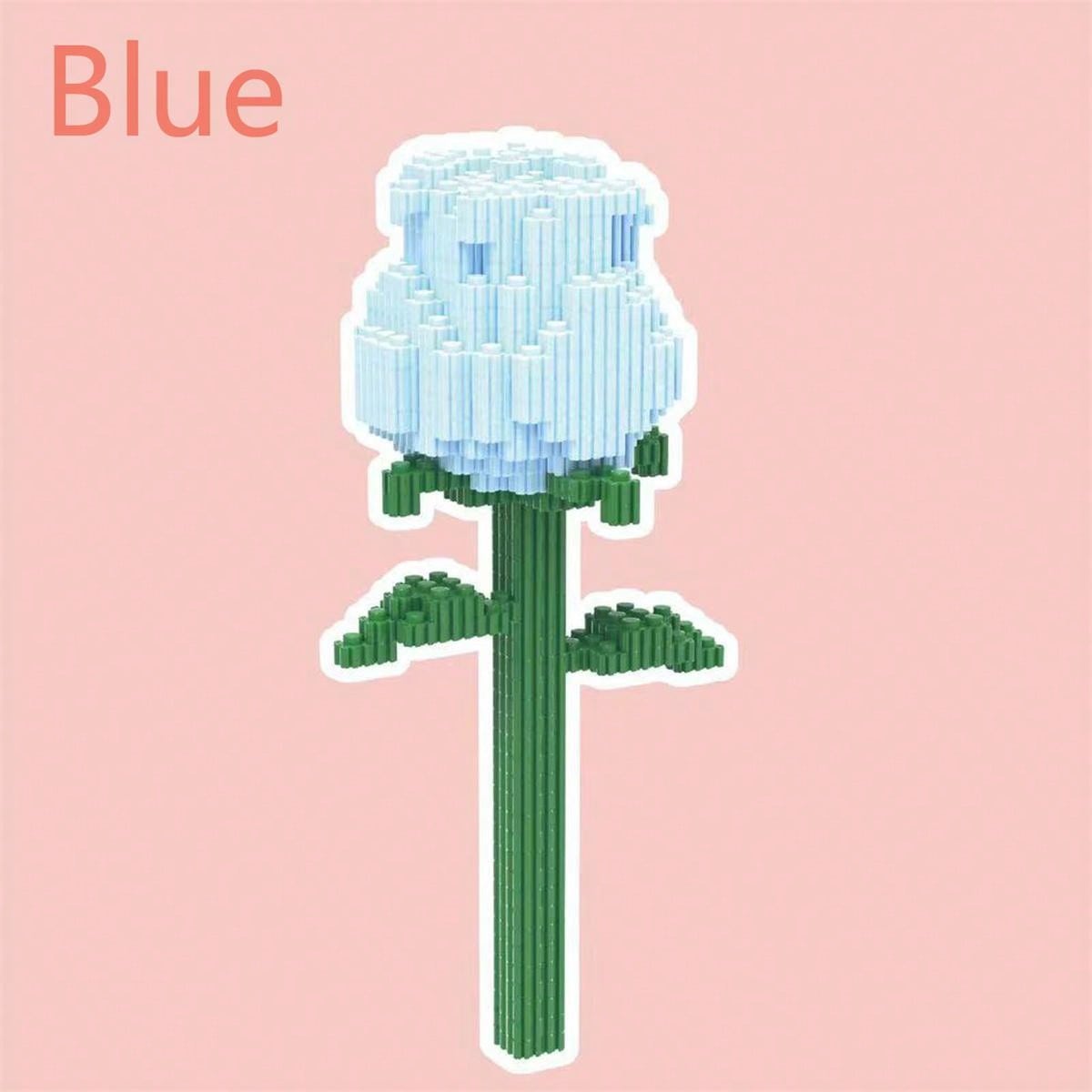 Diy Building Blocks Rose Flower, Adult Assembling Blocks Toy, Rose ...