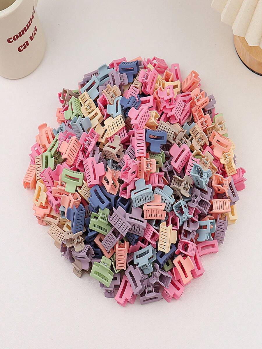 20pcs Mixed Color Mini Square Shaped Hairclips For High Ponytail, Bangs ...