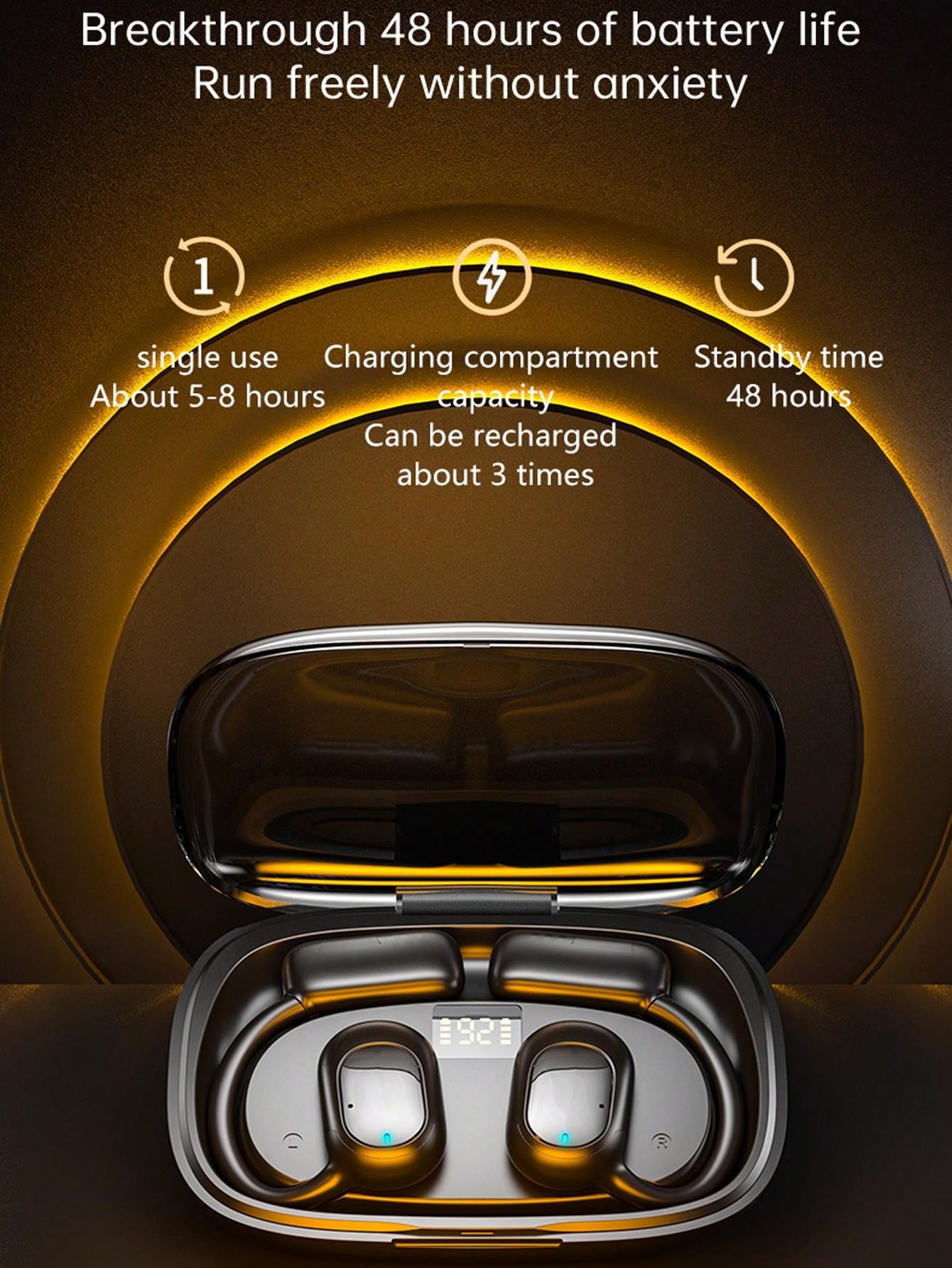 New Ear-Hook Style Wireless Portable Ows Bone Conduction Earphones With ...