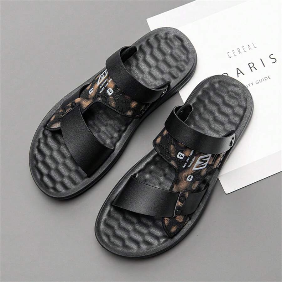 Men's Trendy Slip-On Summer Sandals, With Casual And Driving Dual ...