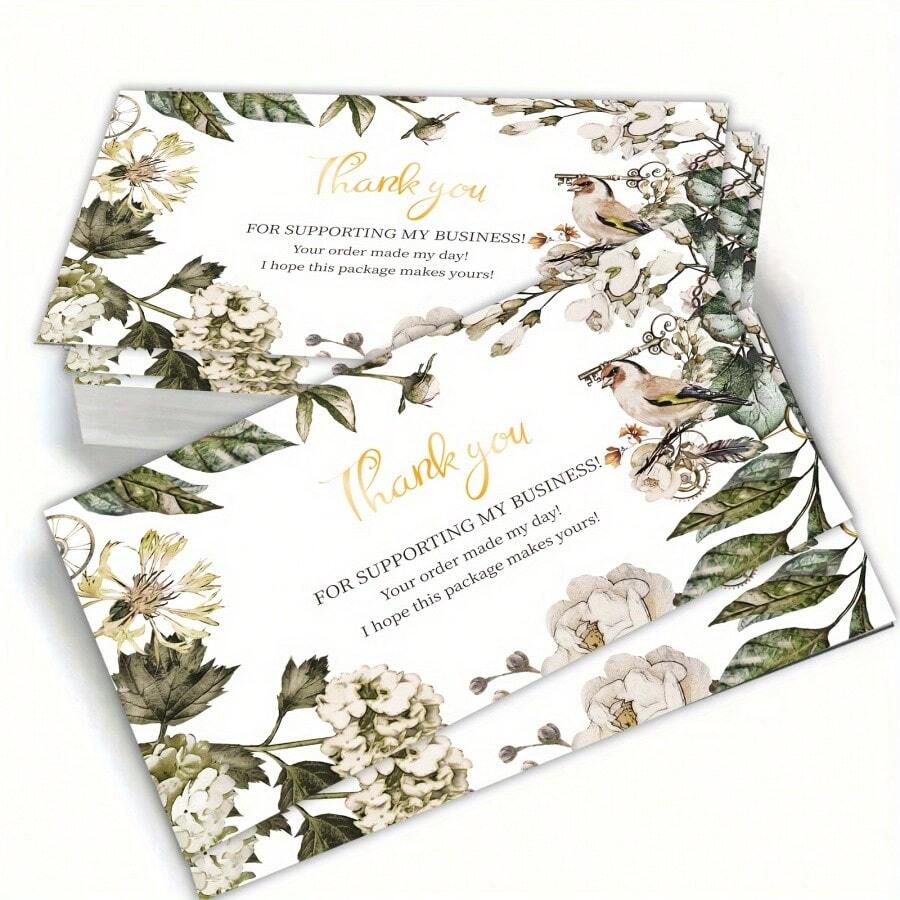50 Pcs Thank You Cards, Shopping Purchase Greeting Cards To Customer ...