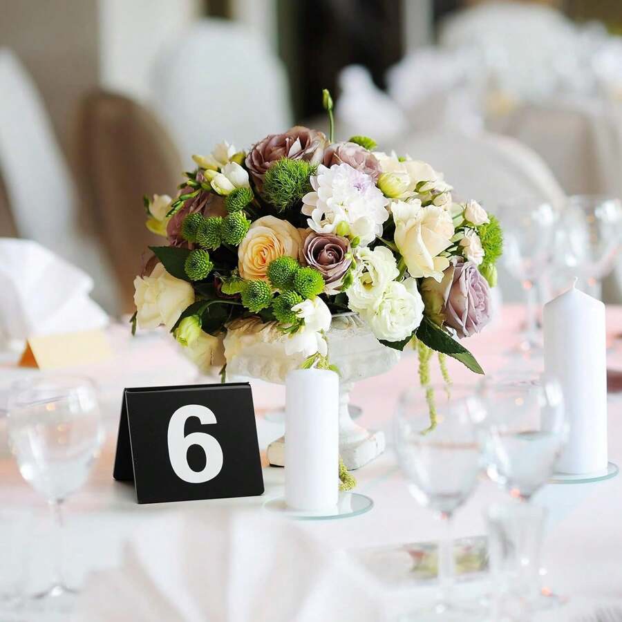 Table Numbers 1-25 Acrylic Double Side Numbered Table Tents Plastic ...