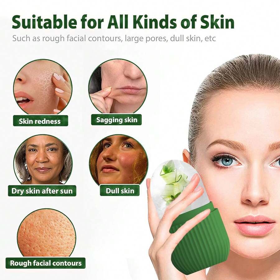 Hongbu ZHOU 1 pieza/2 piezas Rodillo facial de hielo y juego de herramienta Gua Sha de acero ...