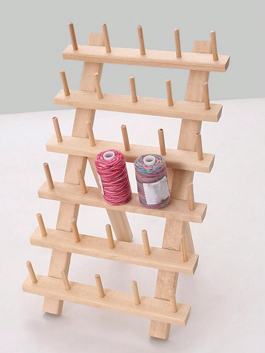 30 Spool Thread Rack Wood Thread Stand Rack Embroidery Machine Holds ...
