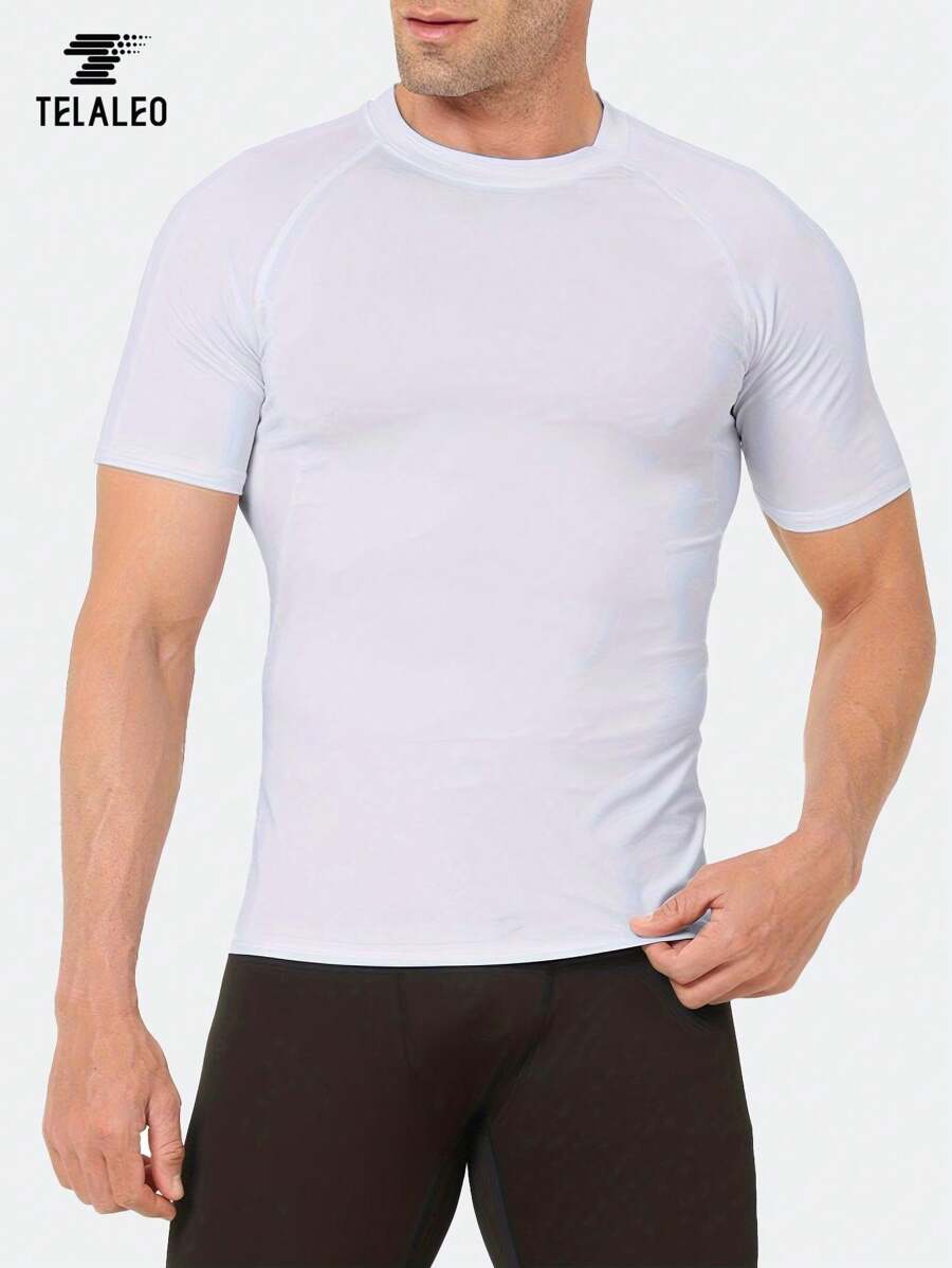 TELALEO 6 Pack เสื้อรัดกล้ามเนื้อและเสื้อกล้ามผู้ชายกีฬาแขนสั้น/แขนกุด ...