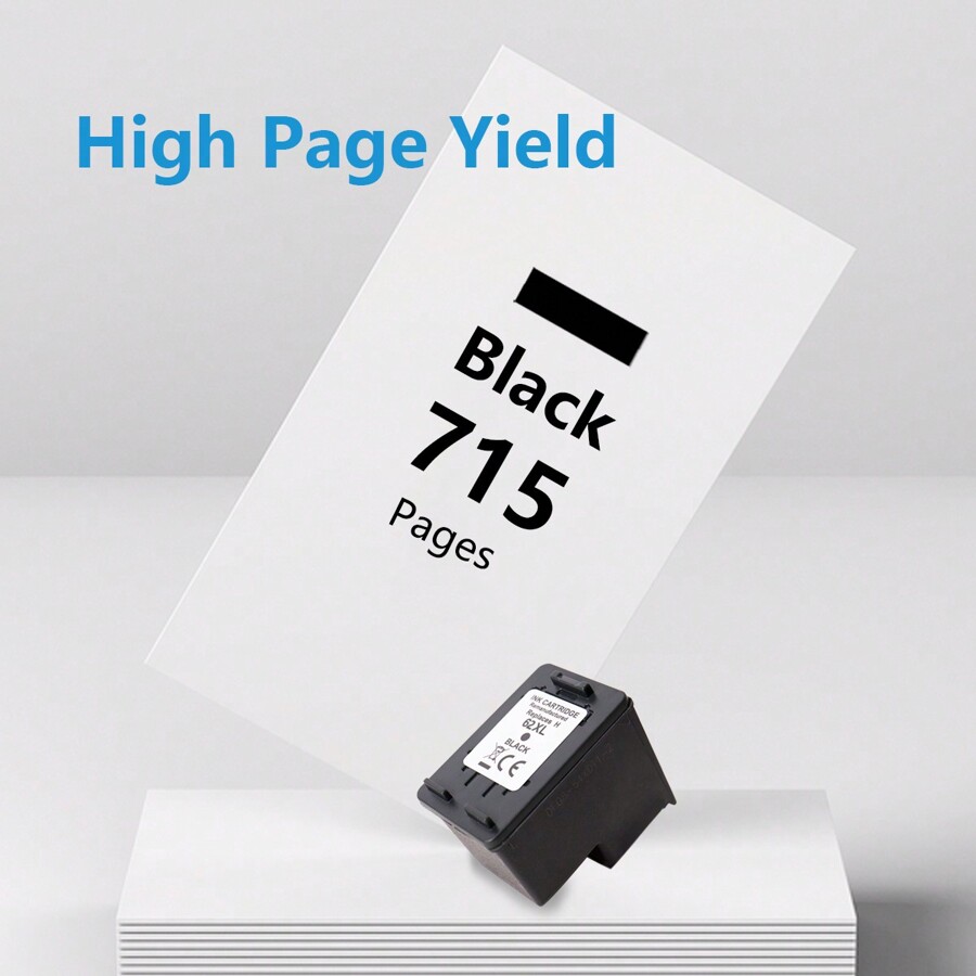Remanufactured Ink Cartridge Replacement Compatible With HP 62XL HP62 ...