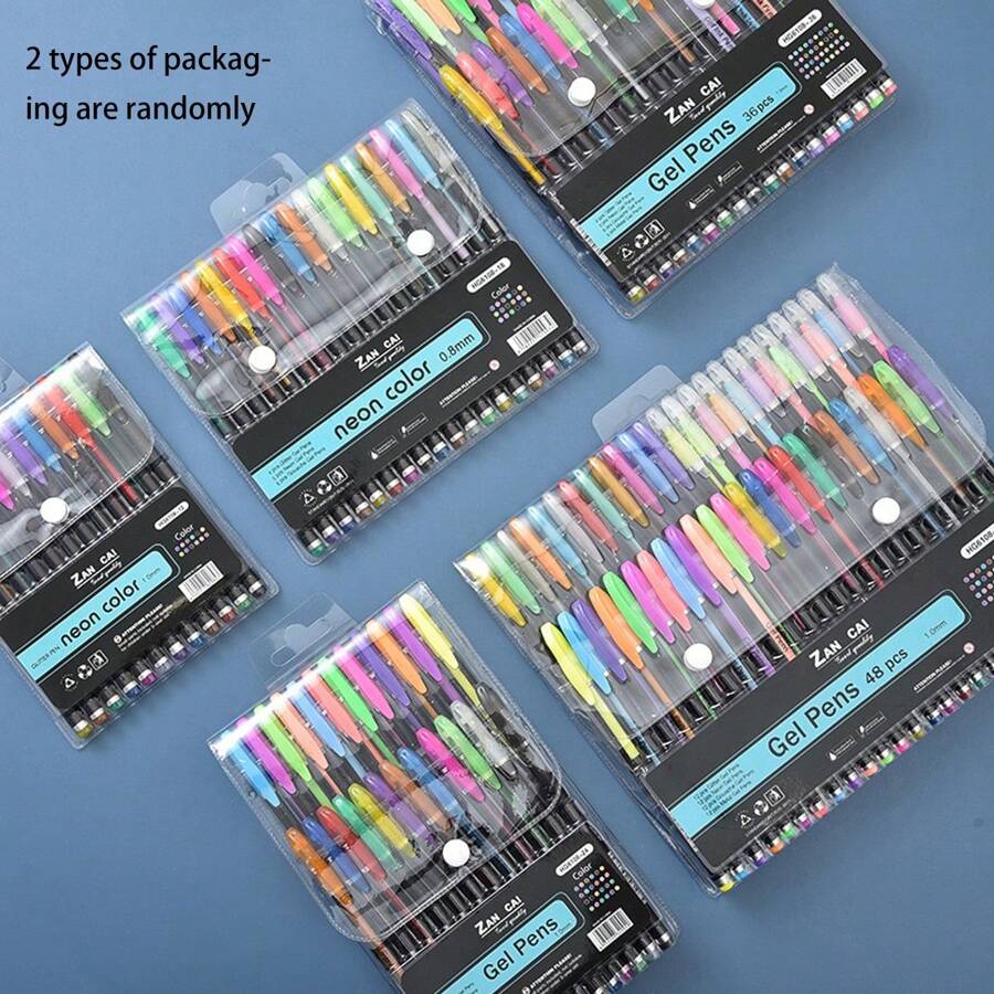 Glittery Colorful Neutral Pens With Star-Shaped Glowing Cap For Note ...