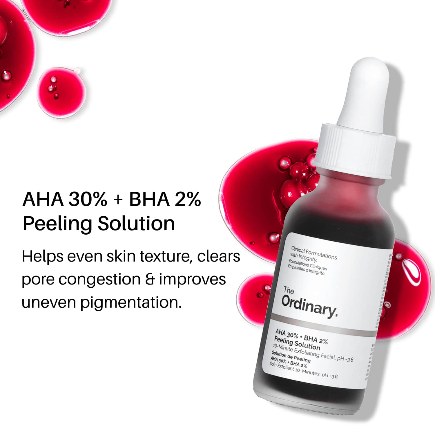 The Ordinary Facial Treatment: AHA 30% + BHA 2% Peeling Solution 30ml ...
