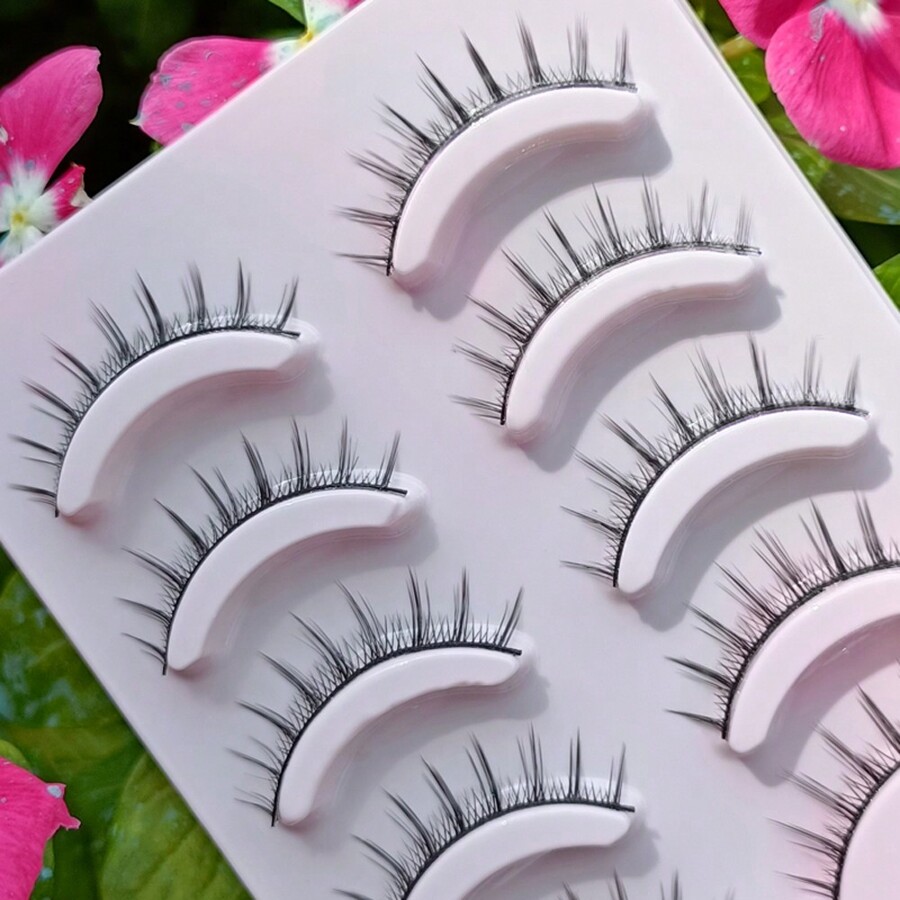 5 Pairs Fairy Style Short False Eyelashes, No.2 Soft Black, Natural ...