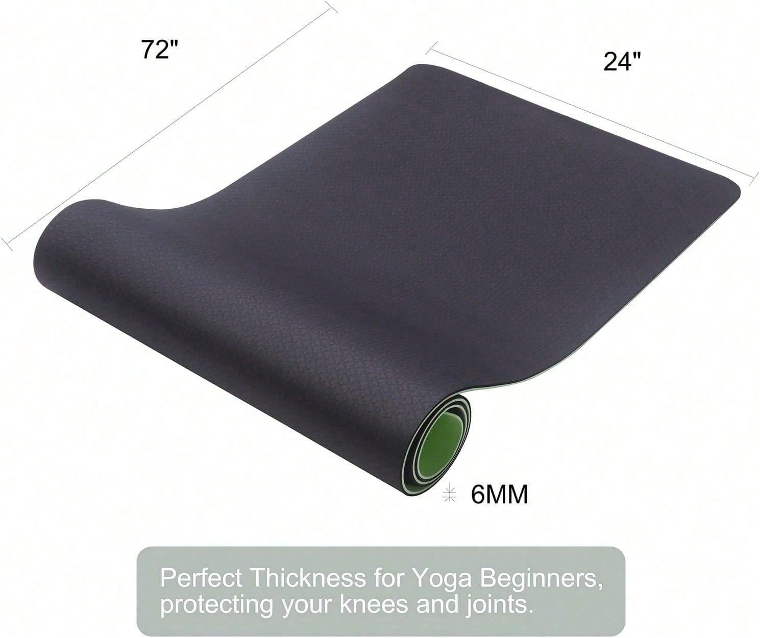 Exercise Yoga Mat Tpe 1/4 Inch Thick High-Density Environmentally ...
