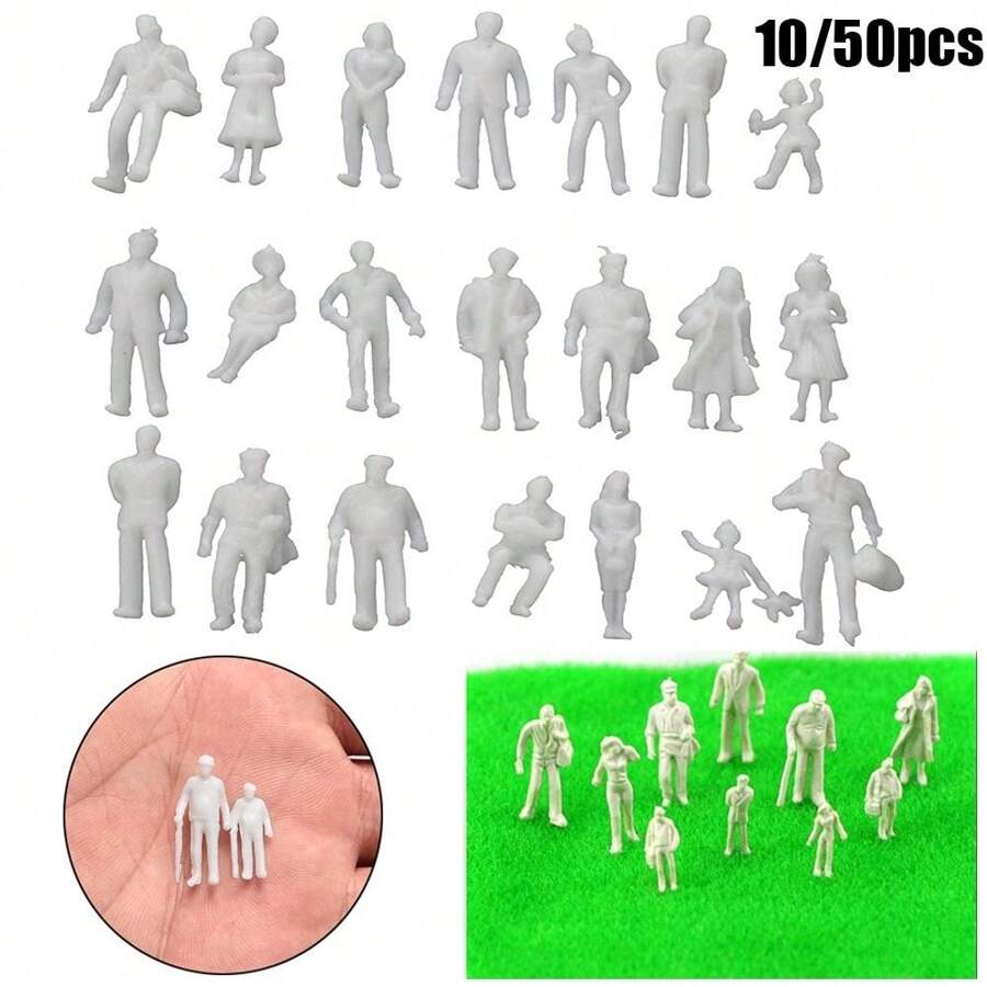 10/50Pcs 1:50/75/100/150/200 Scale Model Miniature White Figures ...