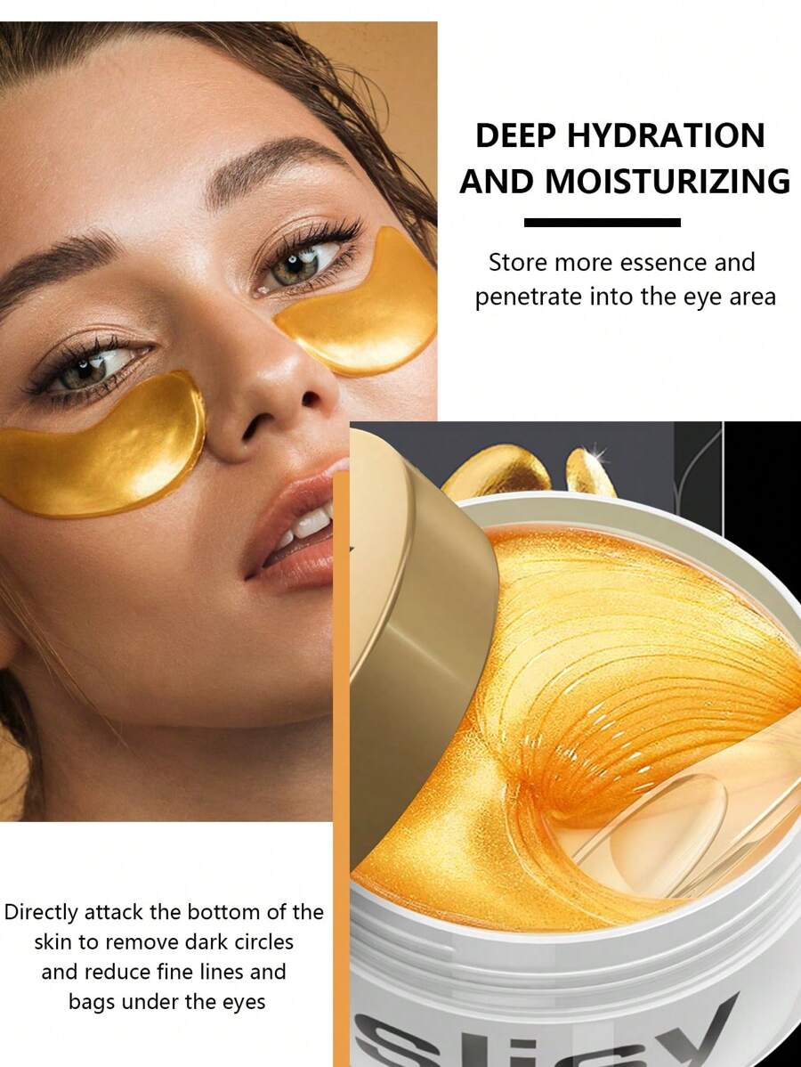 24k Gold Under Eye Patches - 60 Pcs Eye Mask Pure Gold Anti-Aging ...