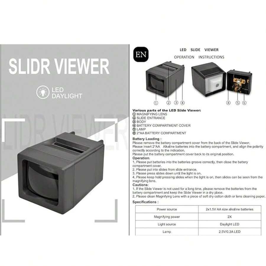 Slide Viewer, LED Slide Viewer For Old Slides, 35mm Negative And Slide ...