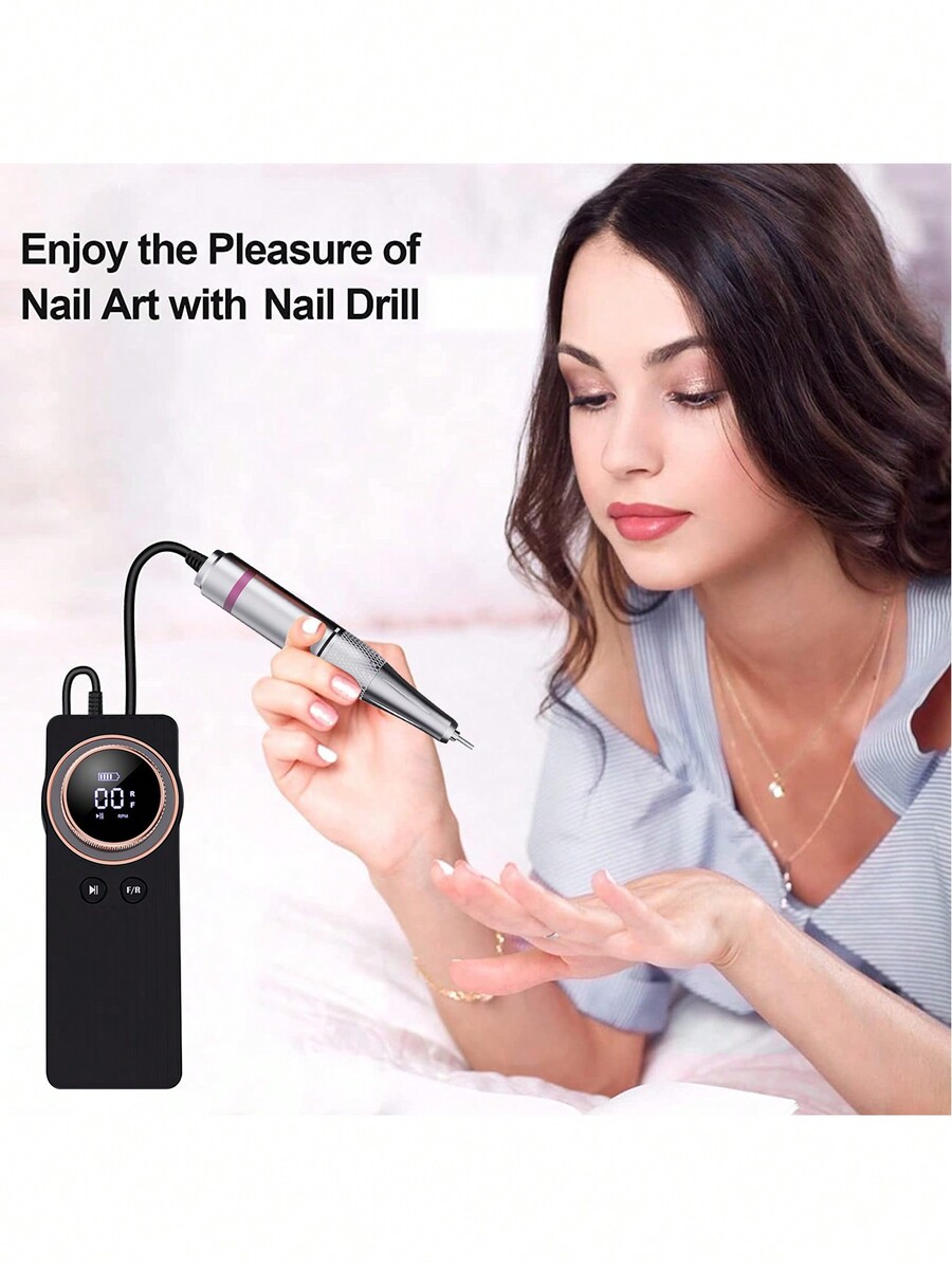 35,000RPM Electric Nail Drill Manicure Machine, Portable Rechargeable ...
