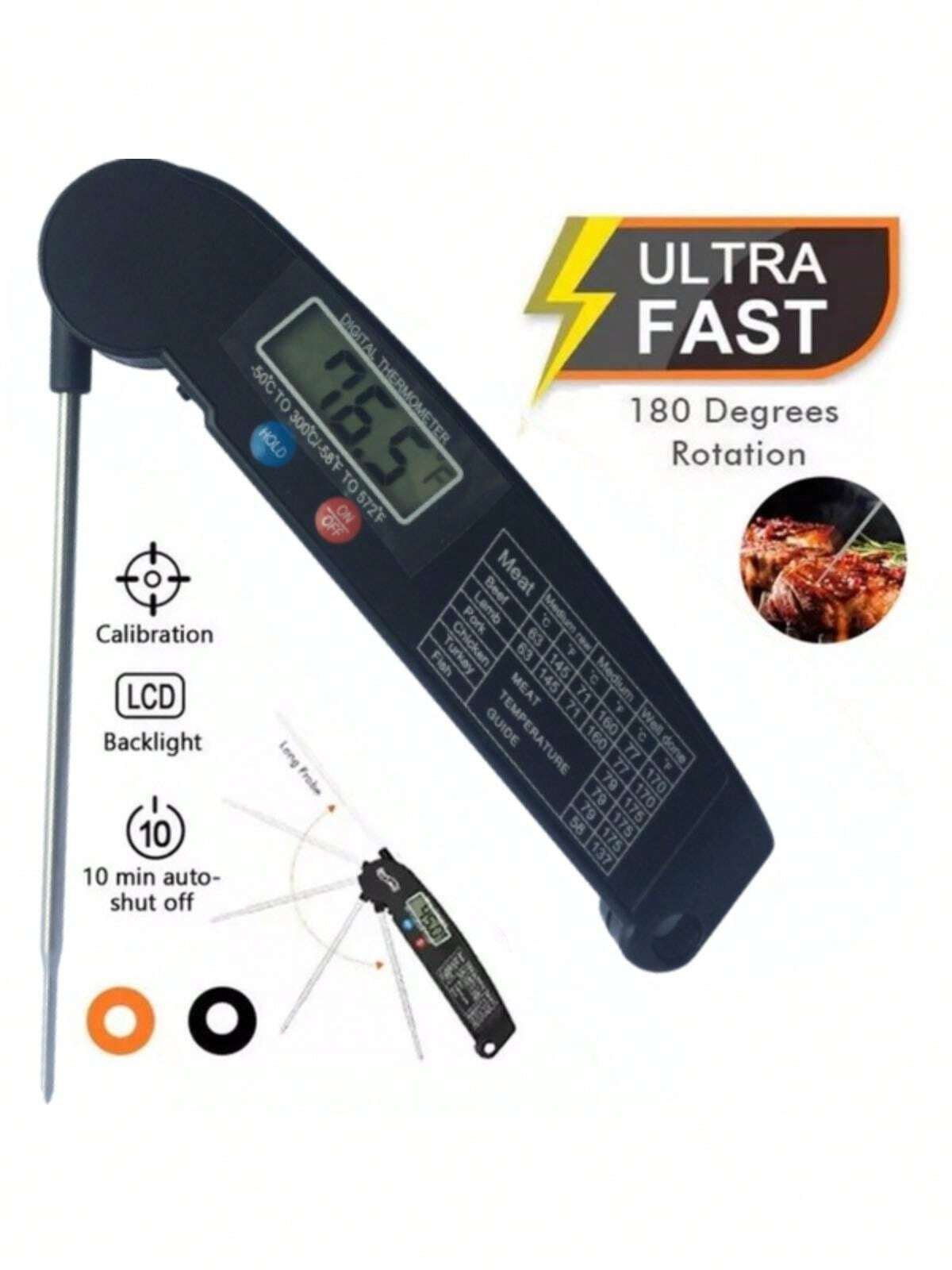 Foldable Foods Thermometer For Meat Water Milk Cooking Food Probe Fry ...