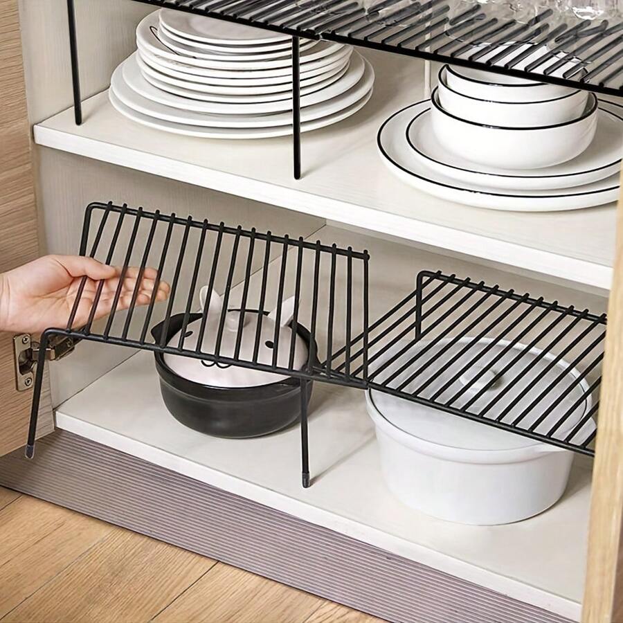 1set Expandable Kitchen Countertop Shelf Organizer, Metal Cabinet ...