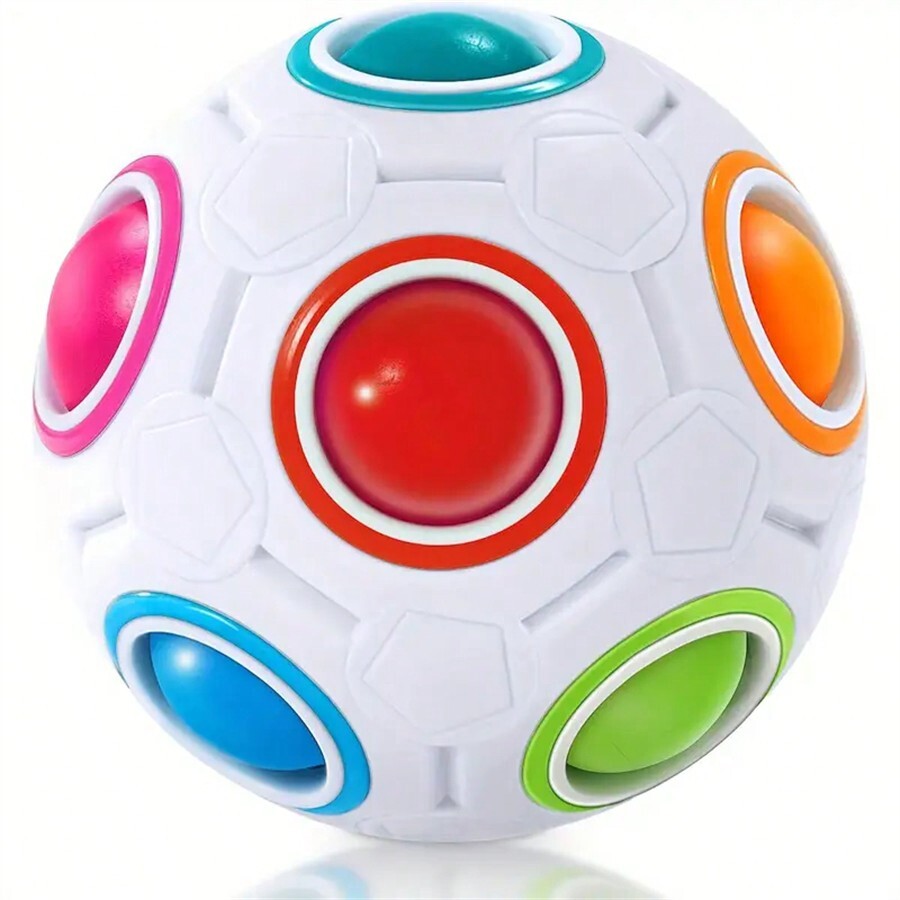 Rainbow Fidget Ball - Stress & Adhd Relief Toy, Ideal Stress Ball For ...