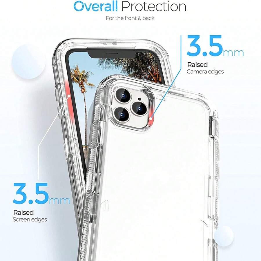 3-In-1 Heavy-Duty Clear Phone Case, [10 Feet -Grade Drop Protection ...