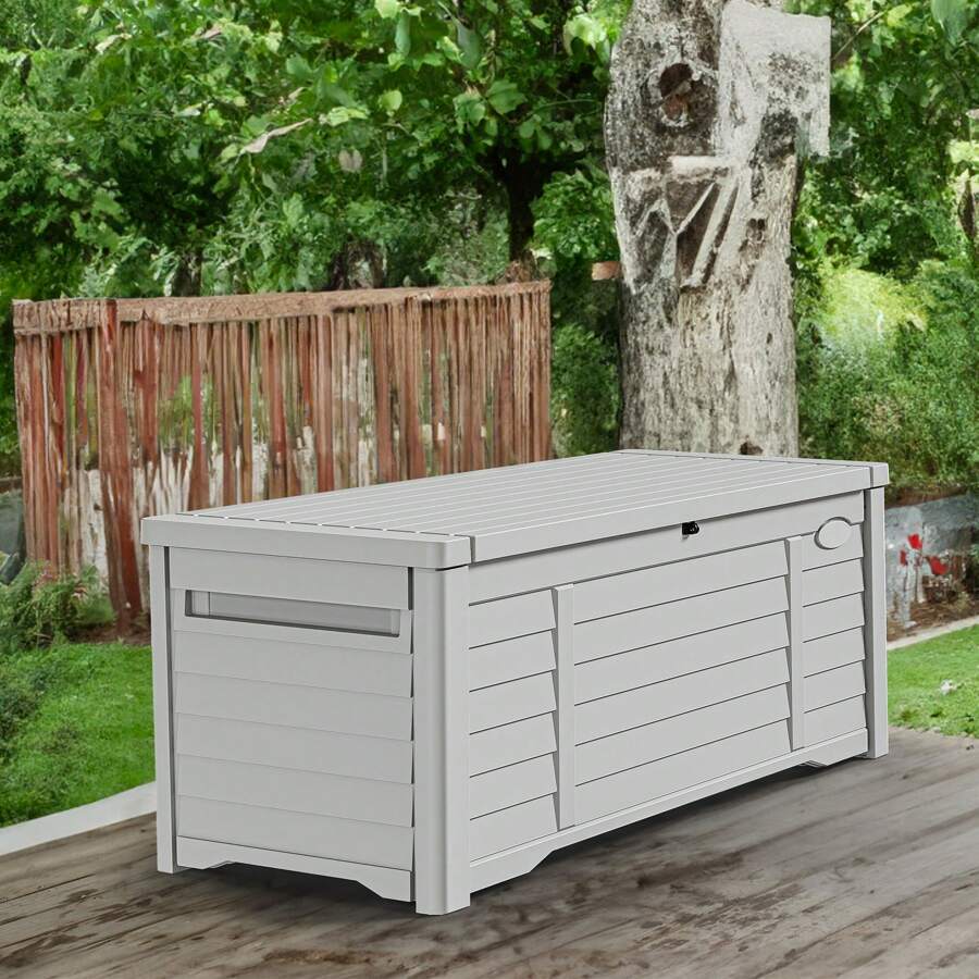 YITAHOME Spacious Outdoor Large Deck Box 120 Gallon, Oversized ...