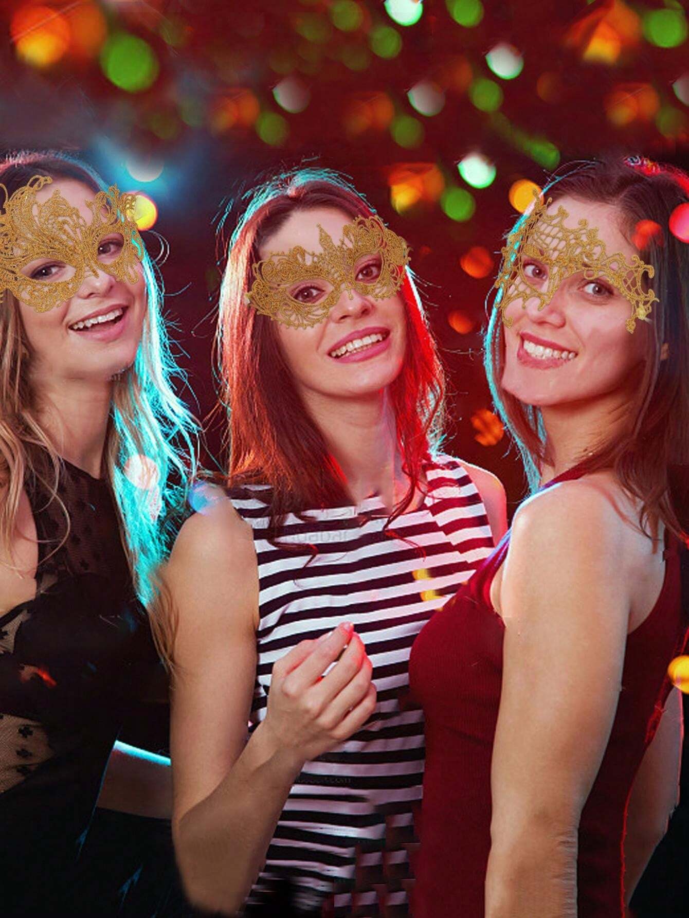 Sexy 3pcs Adult Lace Masquerade Masks, Funny & Mysterious Eye Mask And ...