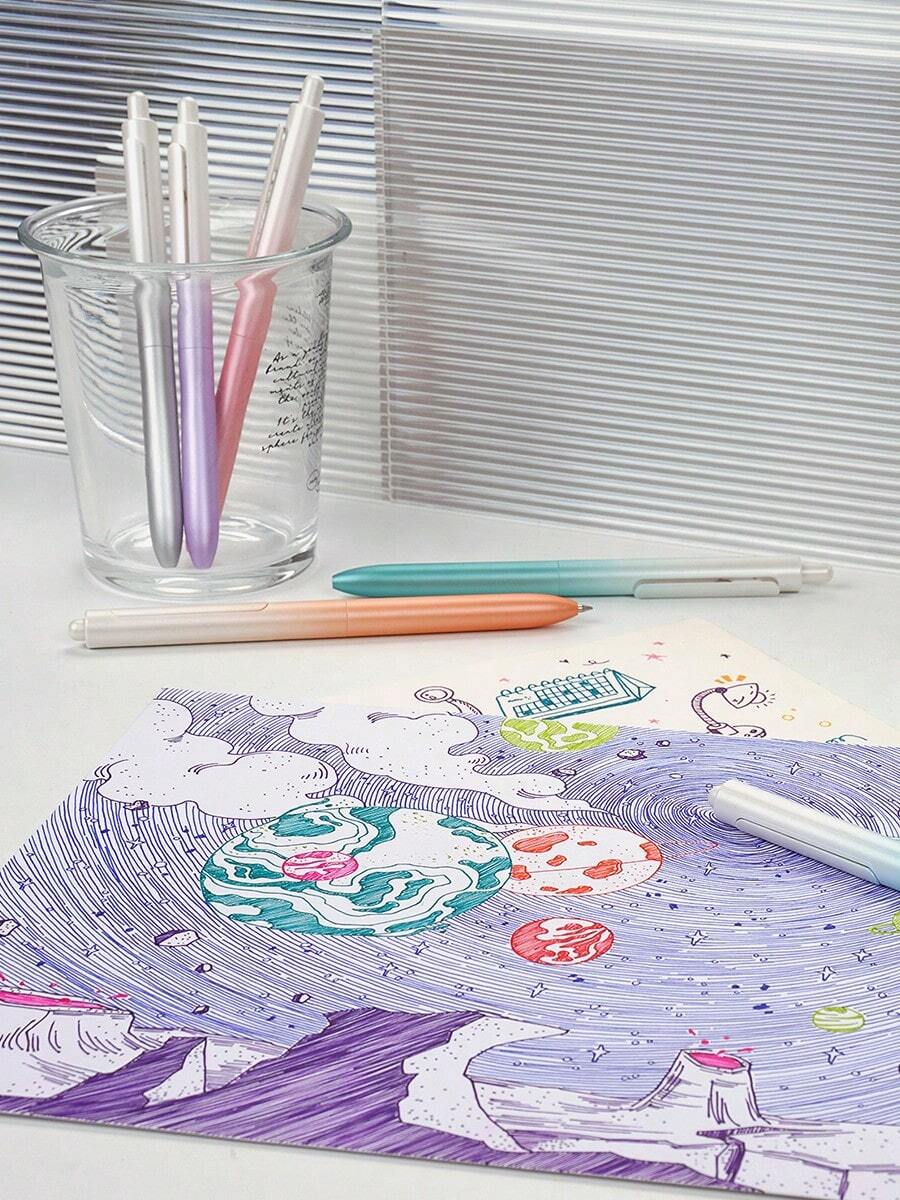 WRITECH Fine Point Gel Pens: 0.5mm Retractable 6ct Smooth Writing No ...