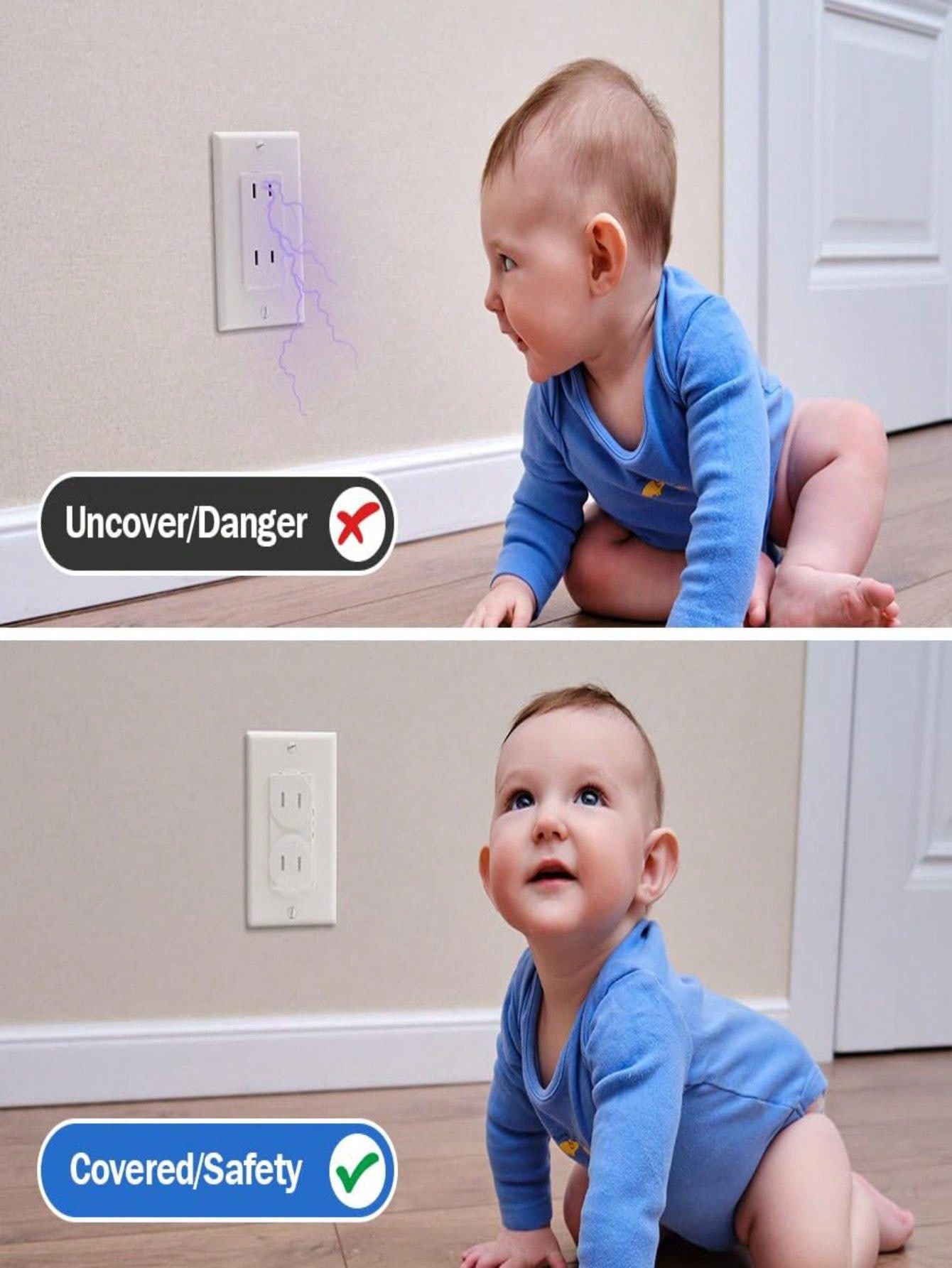 10pcs Baby Safety Outlet Plug Covers Clear Child Proof Electrical ...