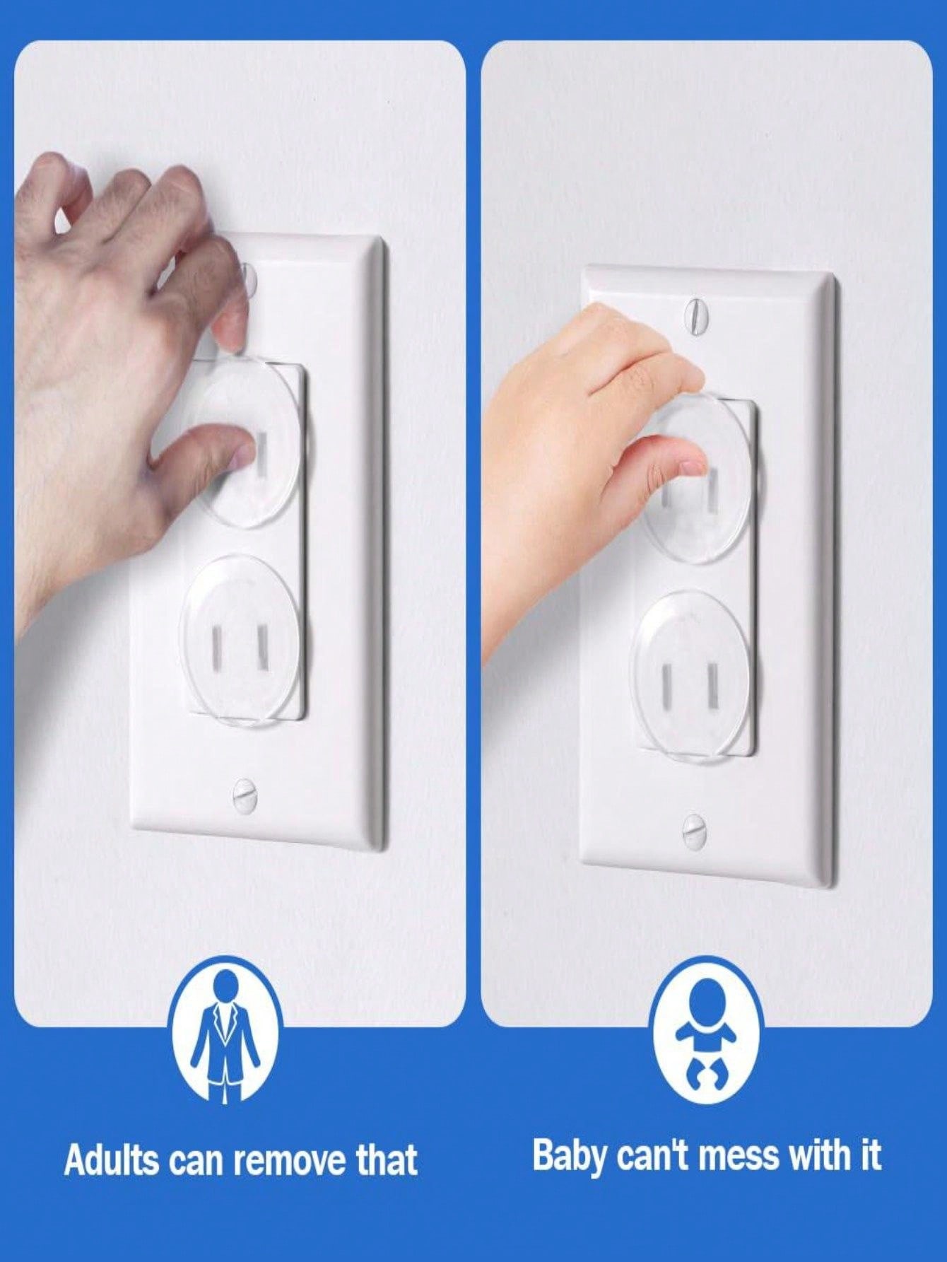 10pcs Baby Safety Outlet Plug Covers Clear Child Proof Electrical ...