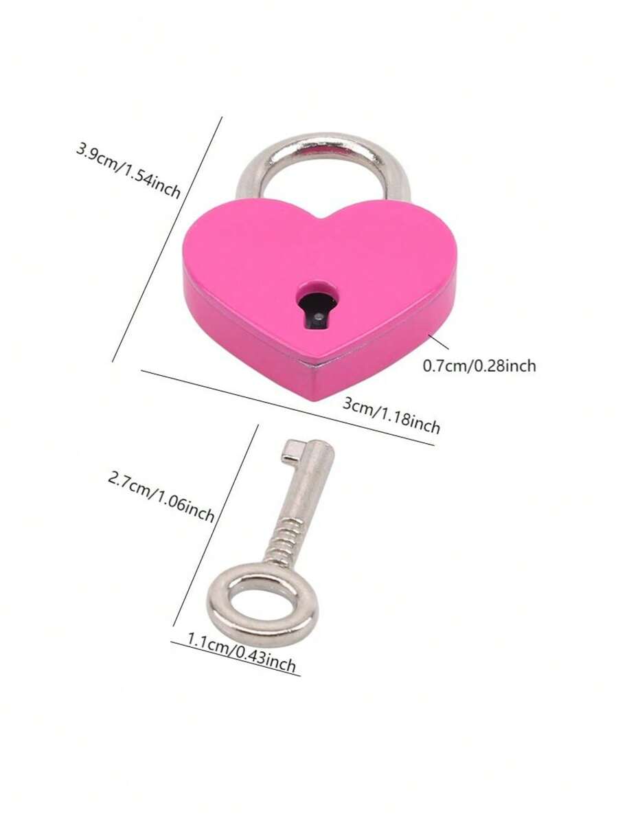 Rose Red Heart-Shaped Lock, Zinc Alloy Jewelry Box Lock, Cute And ...