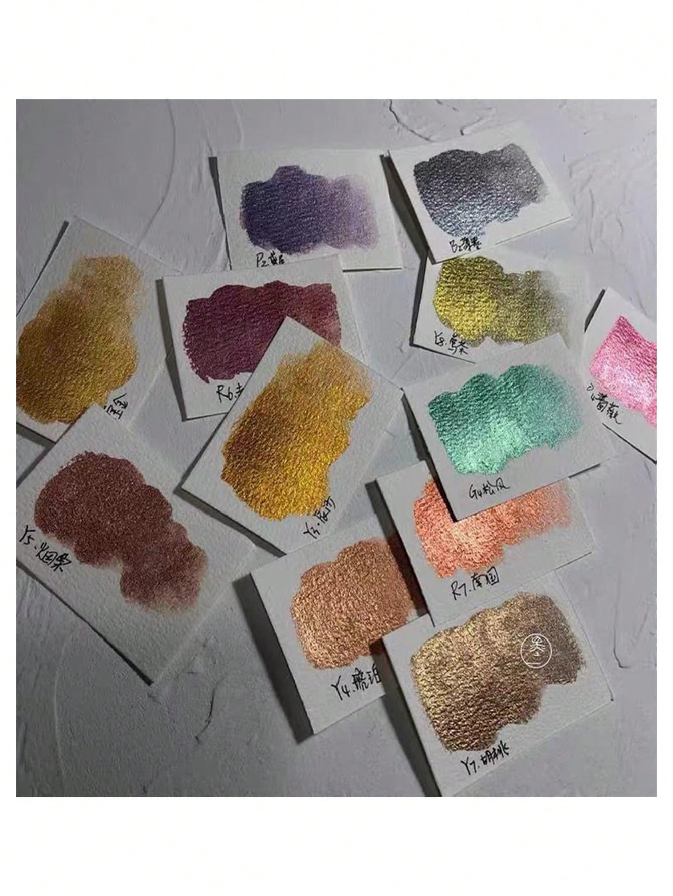 20 Colors Pearl Lustre Painting Watercolor Sumi-E Mineral Pigment For ...