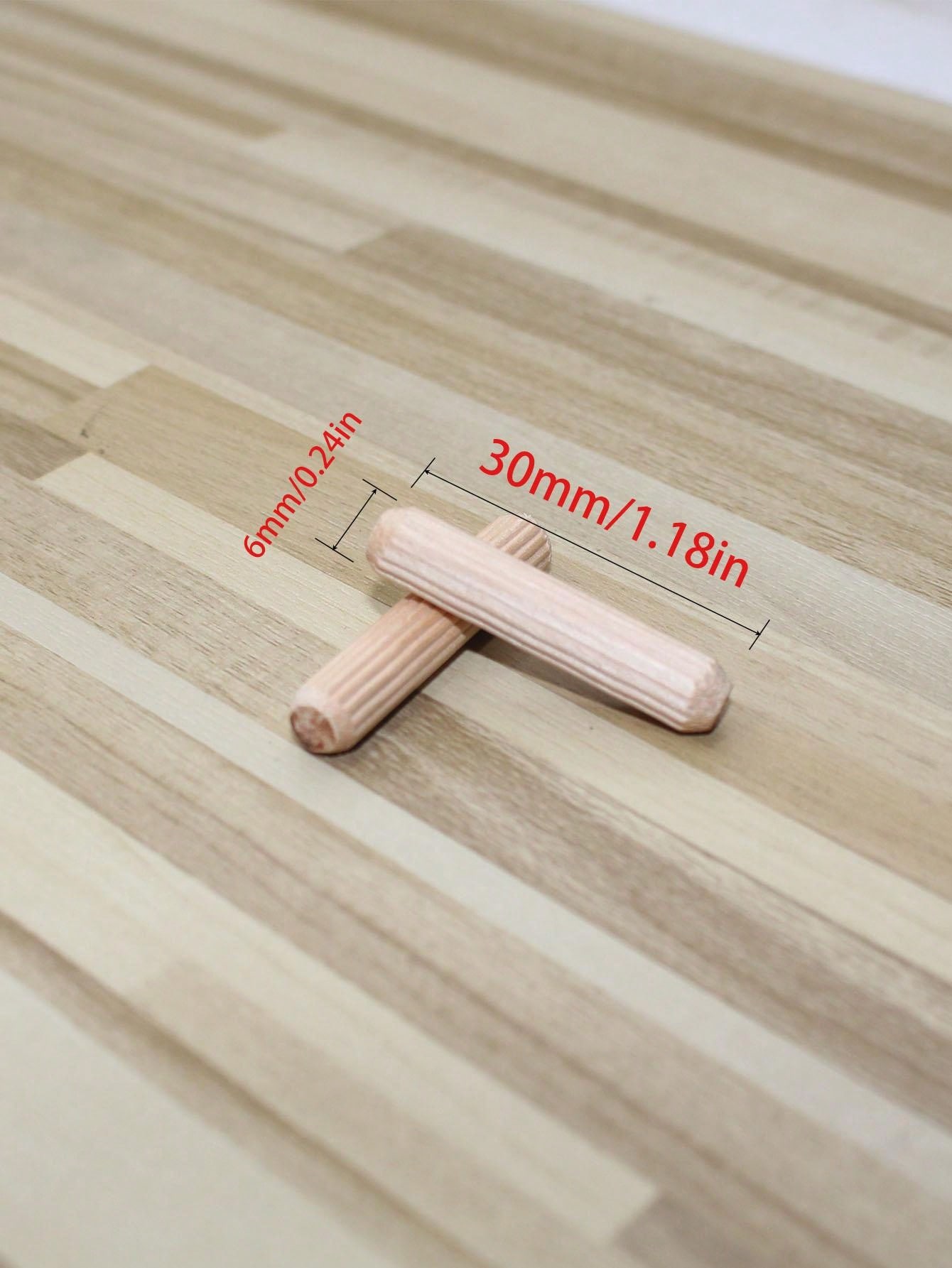 100pcs 6*30mm Round Wood Dowel Plugs, Pins And Rods Set, Furniture ...