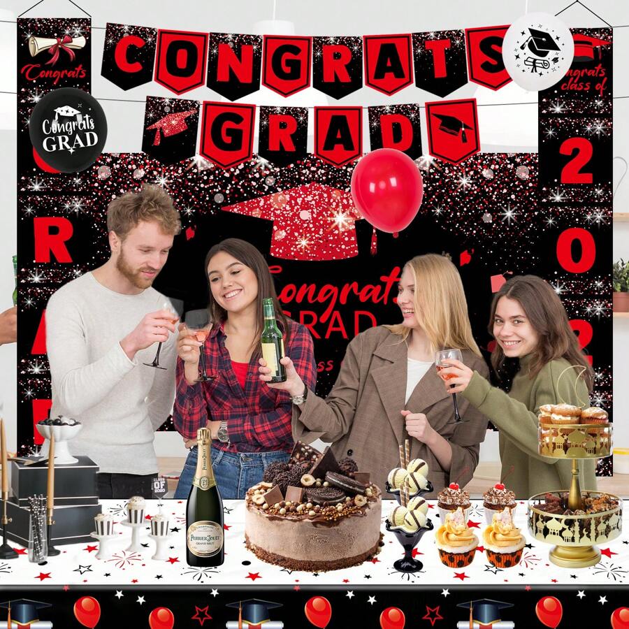 Graduation Decorations Class Of 2024 Red And Black, Graduation ...
