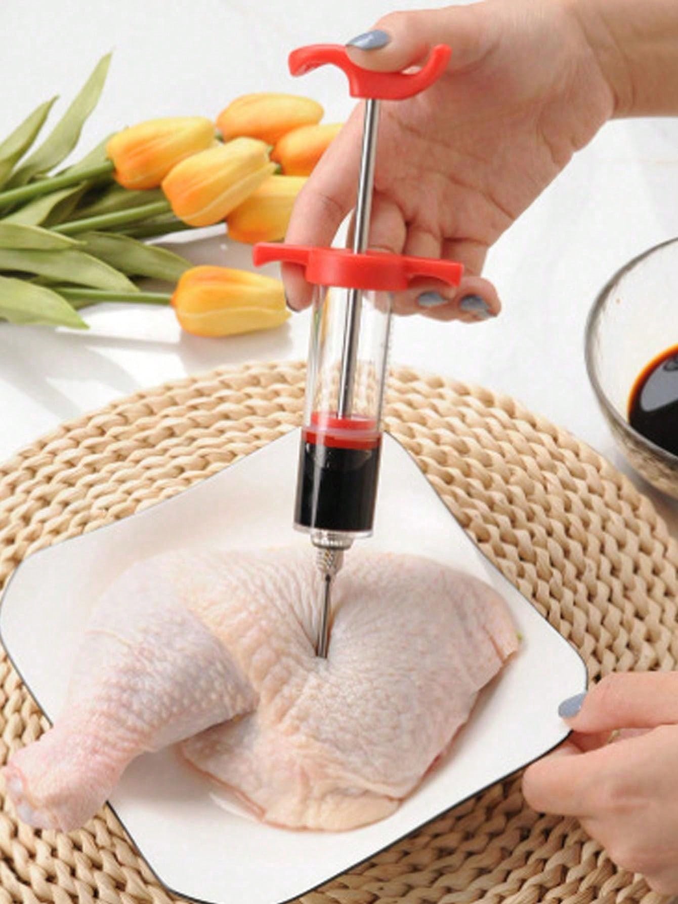 1pc Marinade Injector, Turkey Needle For Beef & Bbq, Plastic Turkey ...