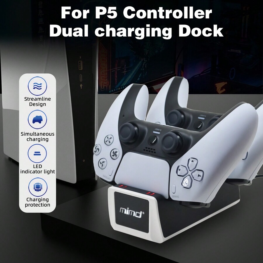 PS5 Controller Charger, Playstation 5 Charging Station Dock With LED ...