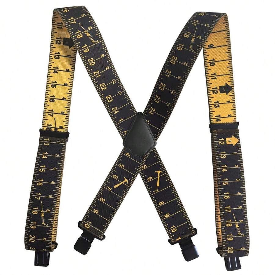 Heavy Duty Big And Tall Ruler Suspenders For Men Work, 2 Inch Wide Tape ...