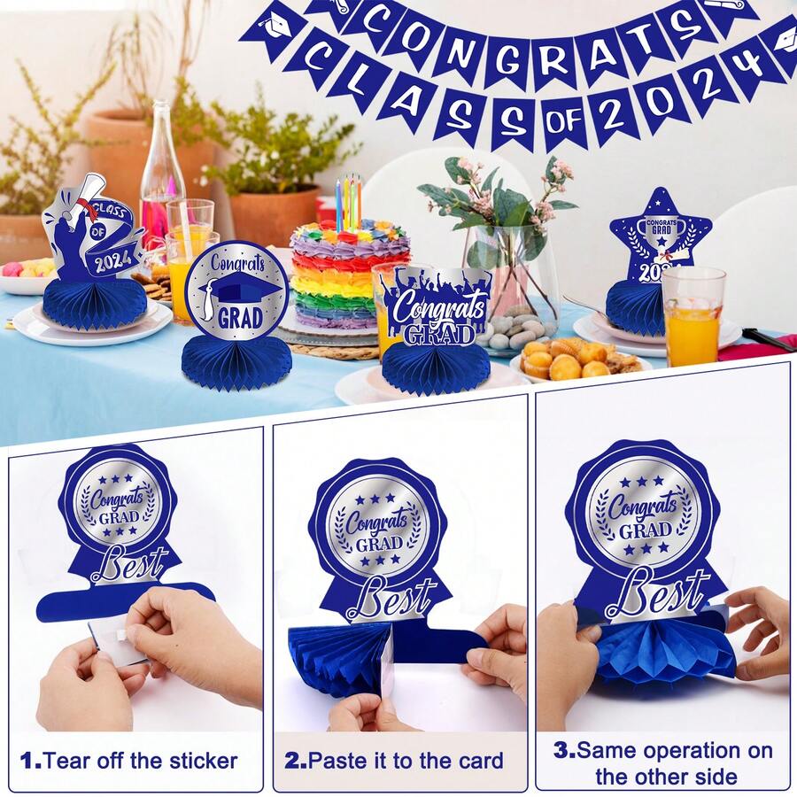 Graduation Decorations Class Of 2024 Graduation Party Decorations Blue ...