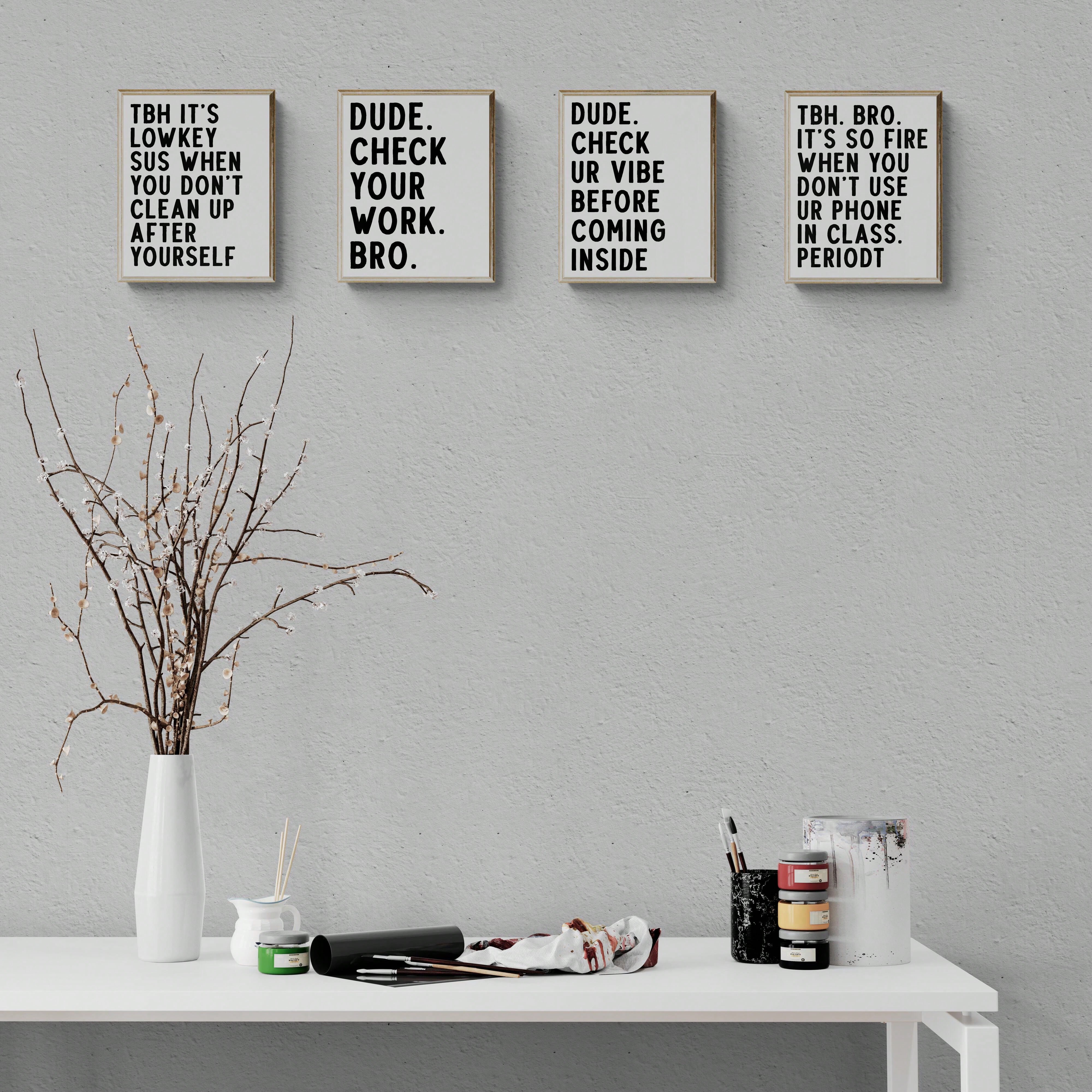 4pcs Math Classroom Decor Bundle Poster, Funny Math Poster Set, Algebra ...