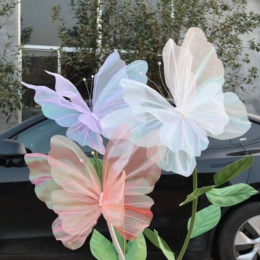 1Pc 50cm Silk Yarn Artificial Butterfly Mariage Decor Wedding Party ...