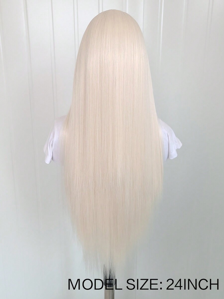 13x4 Natural Straight Synthetic Hair Lace Front Wig, Glueless Full Cap ...