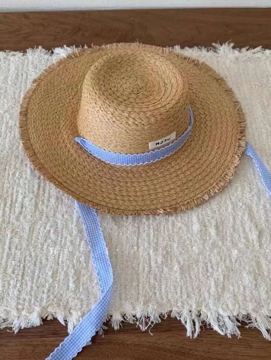 Elegant And Fresh Style Summer Women's Woven Straw Hat For Sun Shading ...
