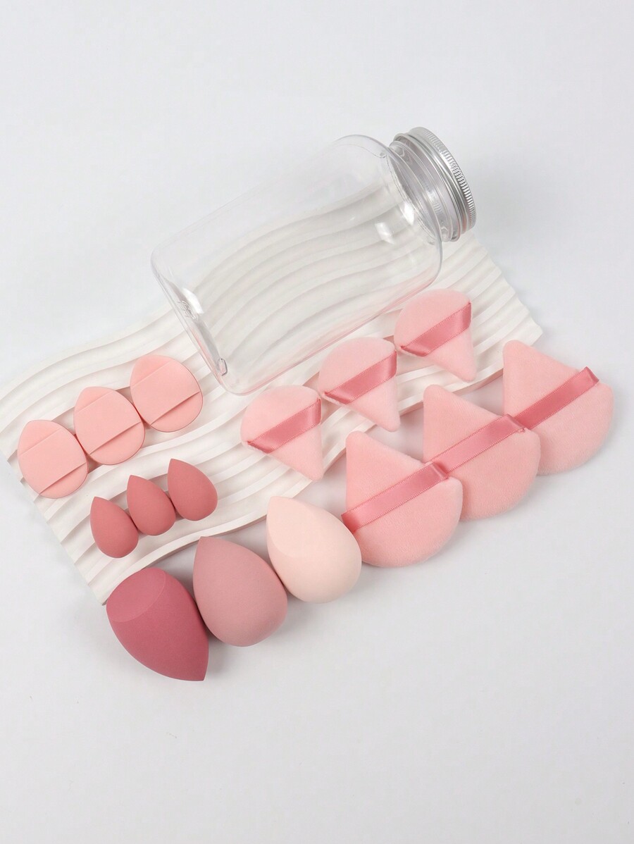 15pcs Makeup Sponge Set With Storage Jar, Including 3pcs Beauty Blender ...