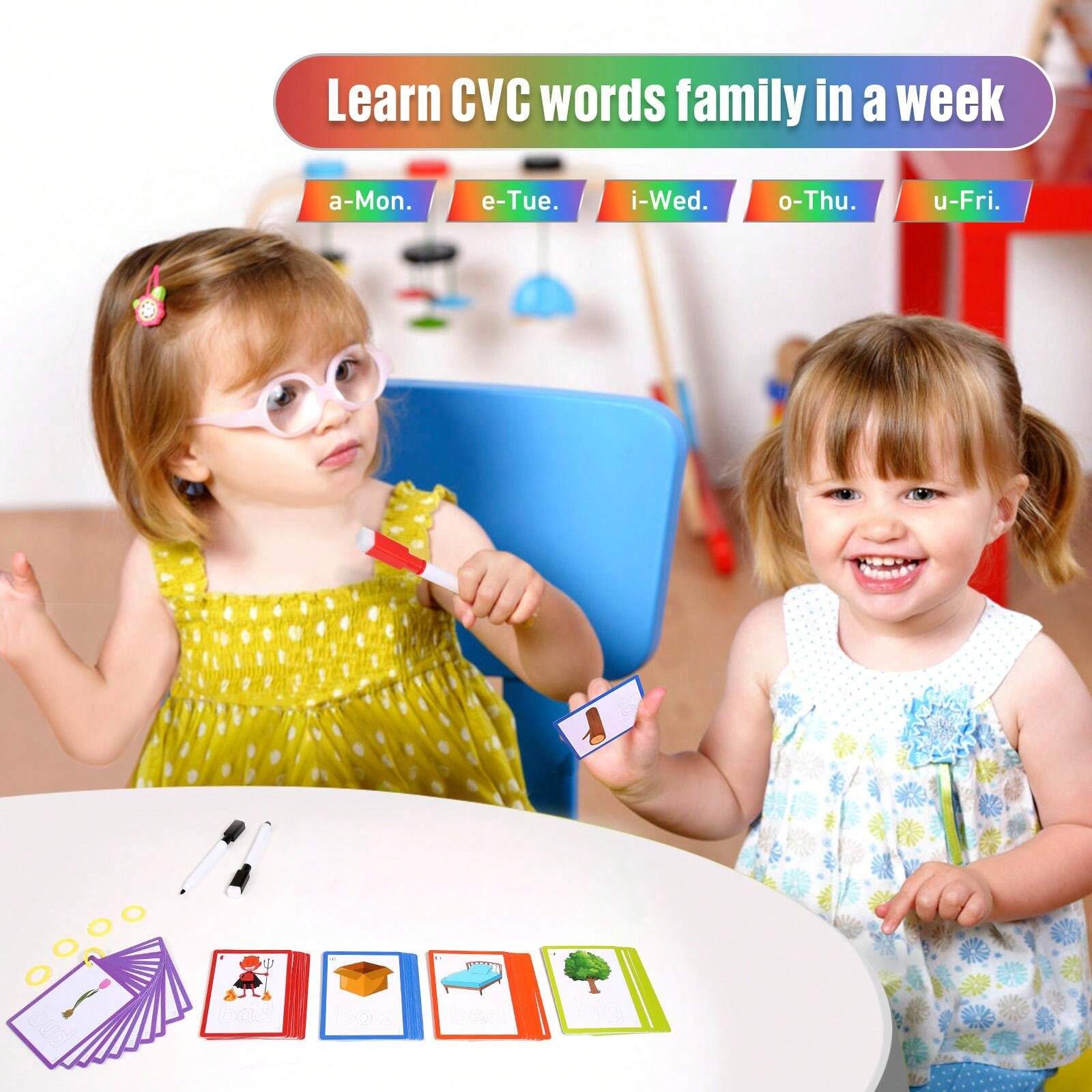 100 Tarjetas De Palabras A La Vista De Palabras Cvc, Juegos Fonéticos ...