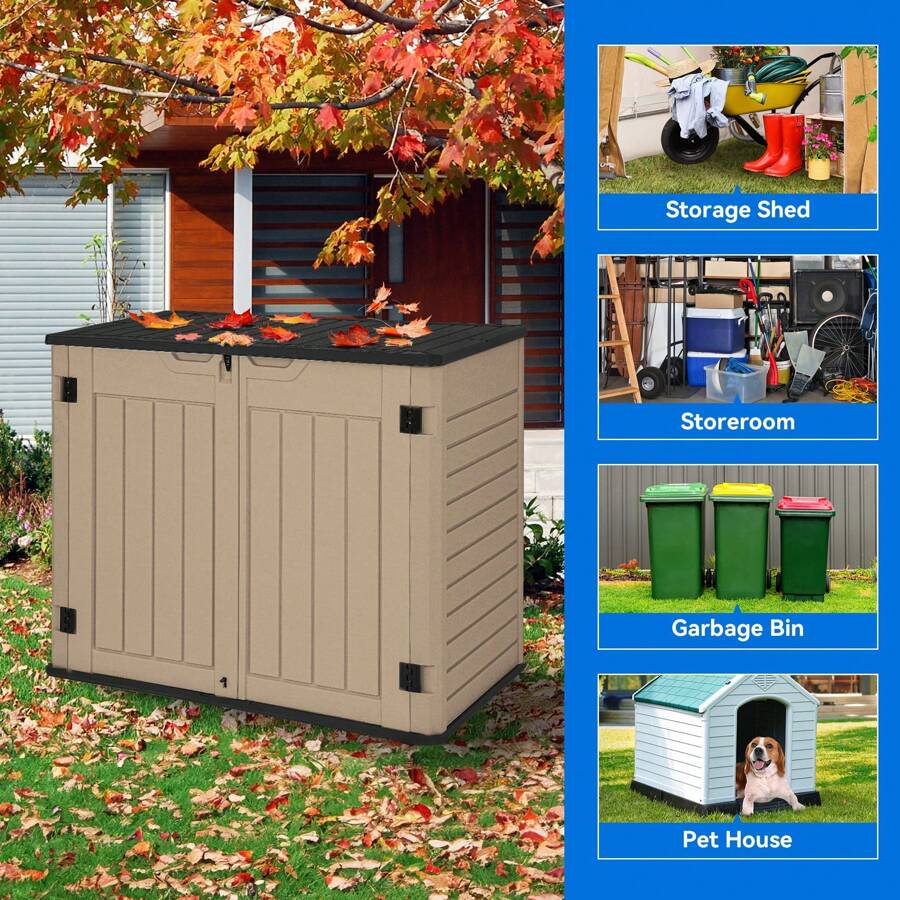 YITAHOME Weatherproof Resin Outdoor Storage Sheds, Shelf-Free Design ...