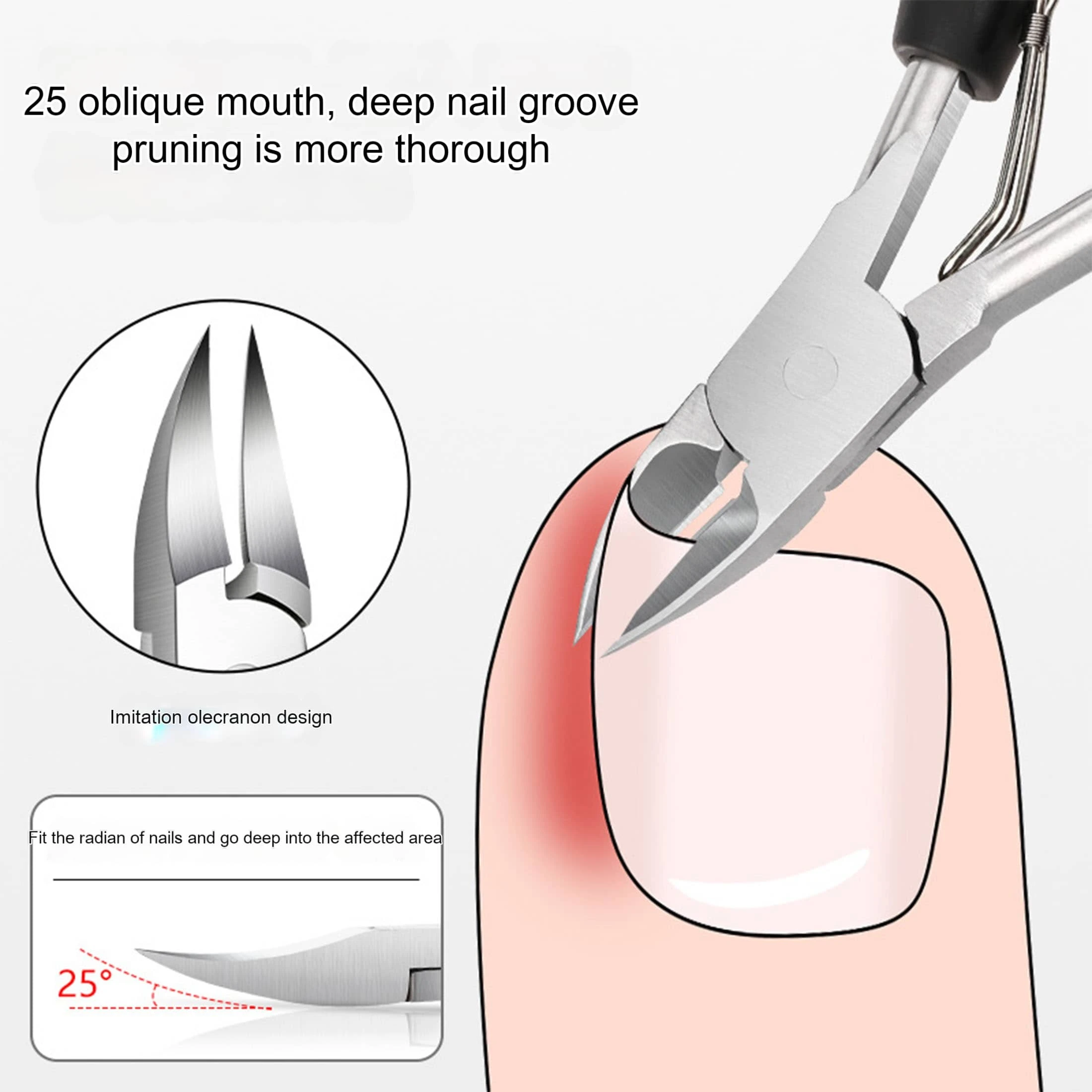 1pc Stainless Steel Nail Clipper, Paronychia Scissors For Ingrown Nails ...